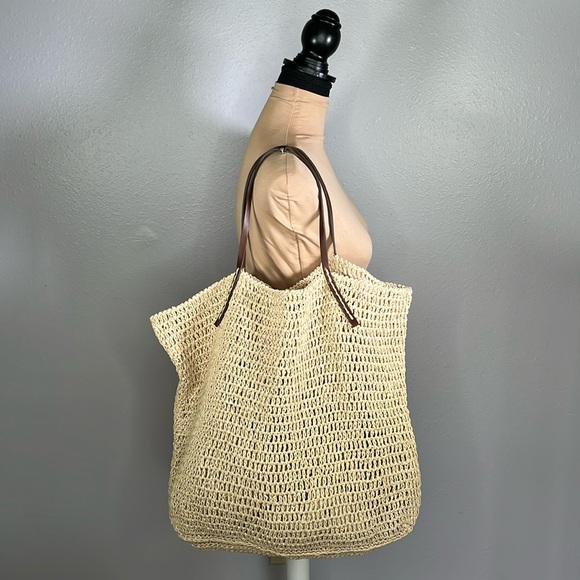 Chico's | Bags | Chicos Large Woven Straw Beach Market Vacation Tote ...